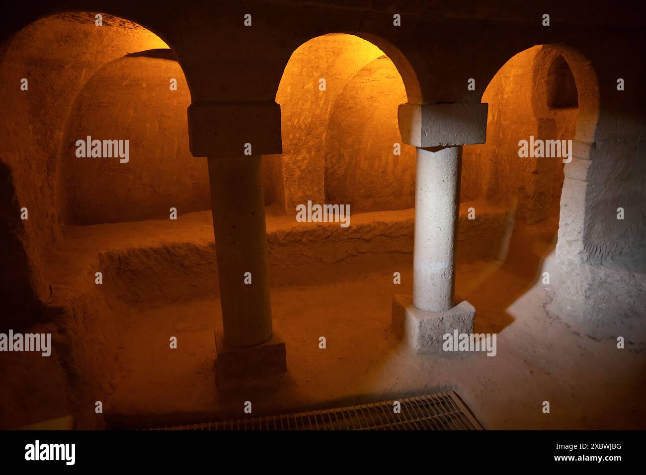 Interior of a church in the Goreme Open Air Museum in Cappadocia ...