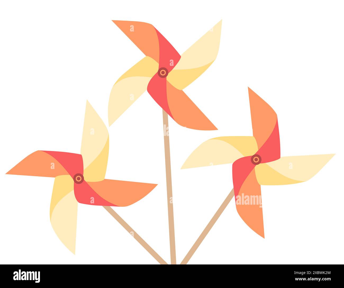 Colorful pinwheel toy vector illustration isolated on white background ...