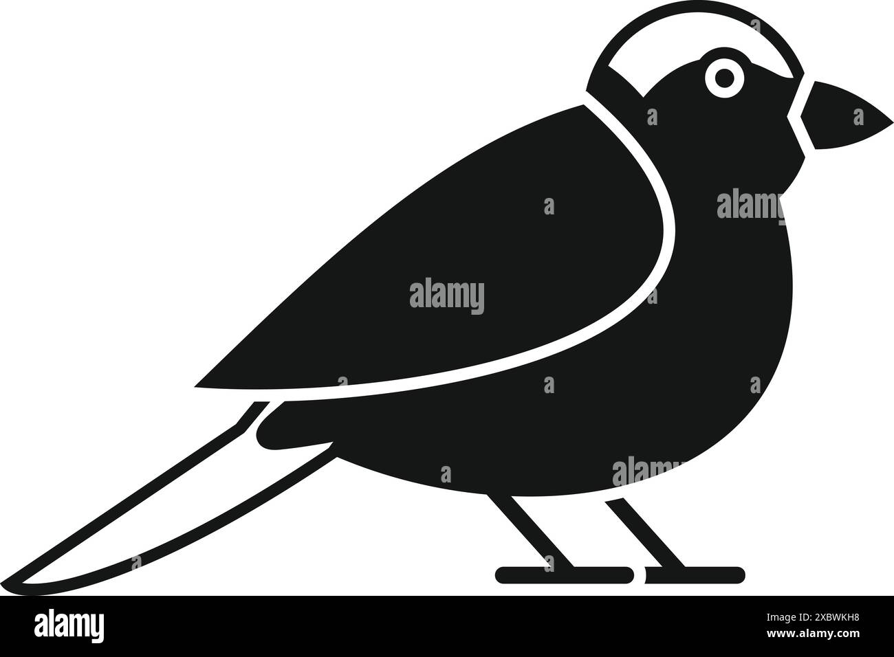Simple icon of a bird with short beak standing still Stock Vector Image ...