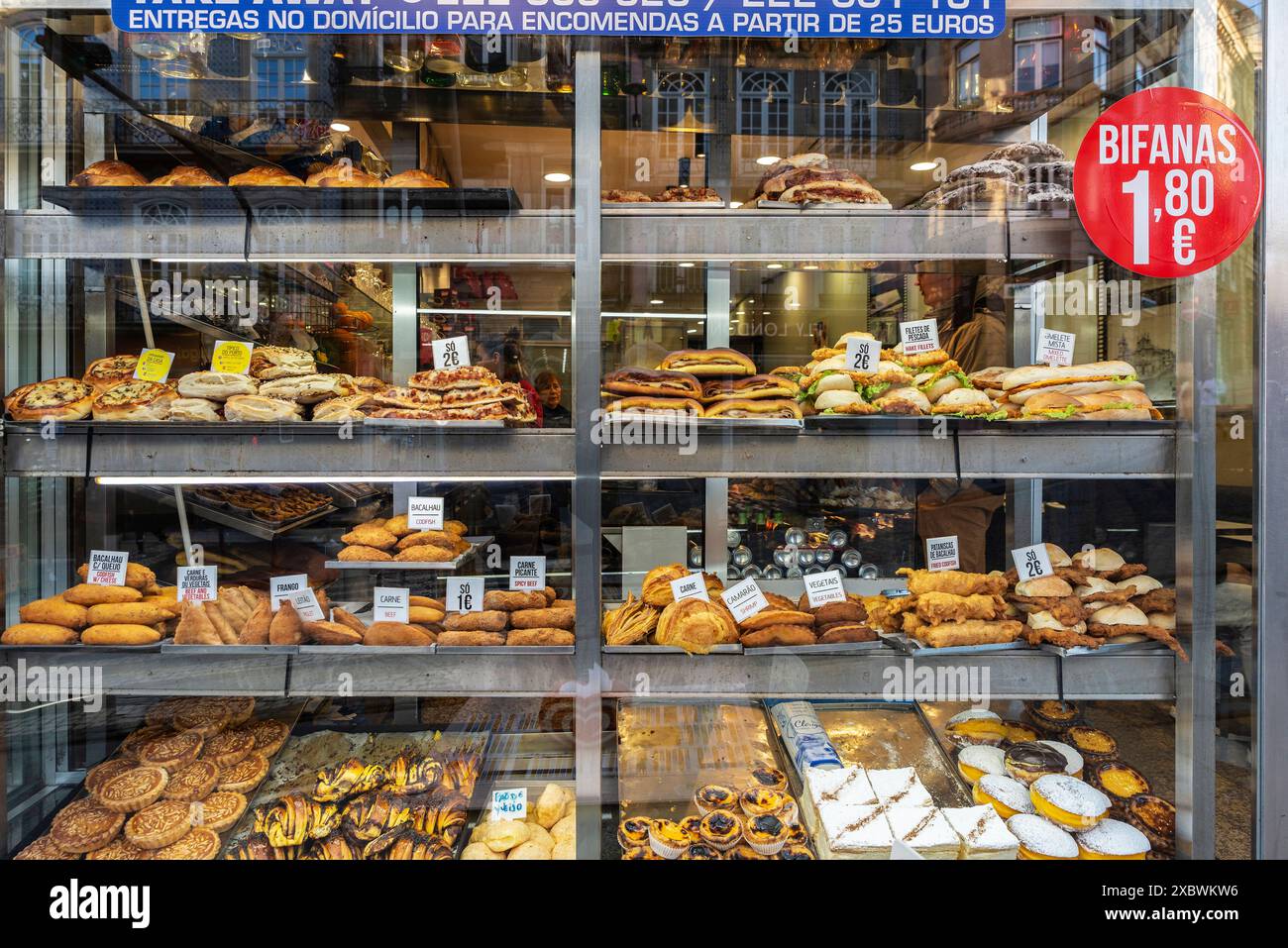 Oporto, Portugal - November 23, 2023: Display of a pastry and bakery ...