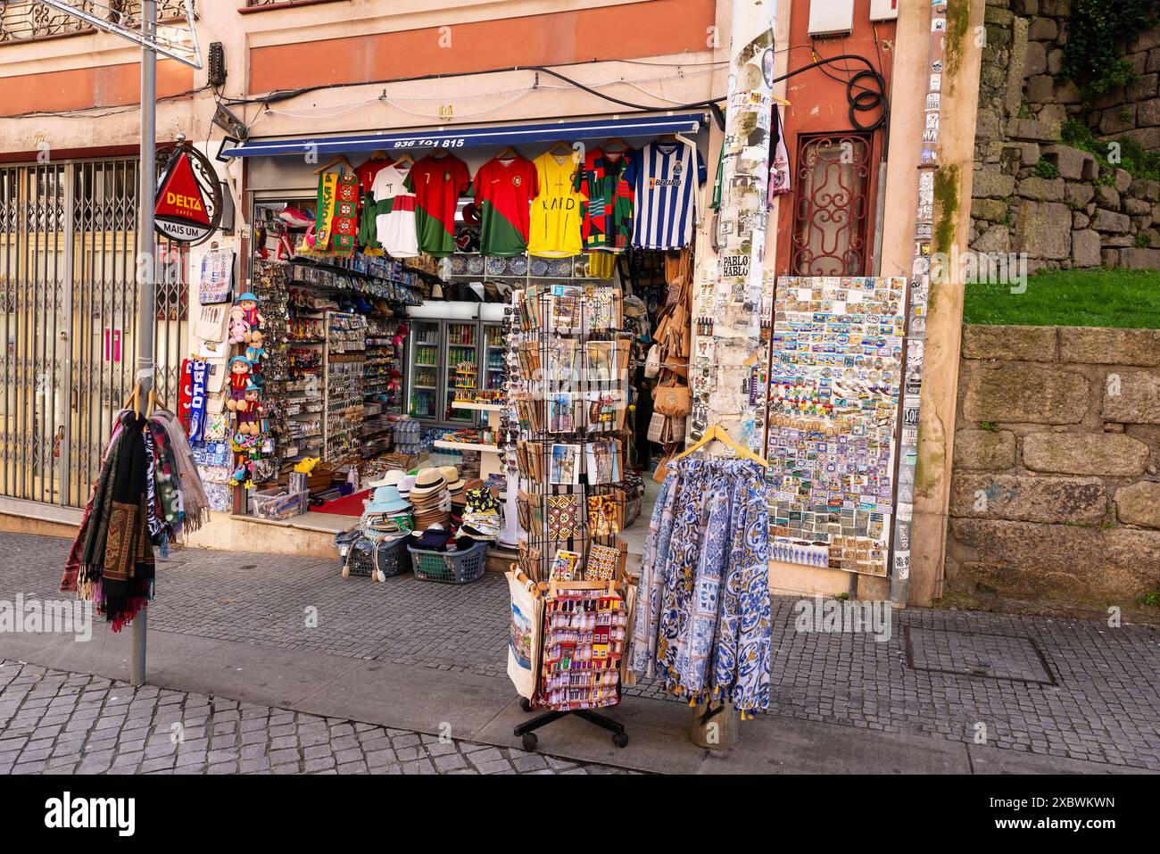 Oporto, Portugal - November 24, 2023: Display of a souvenir shop in a ...