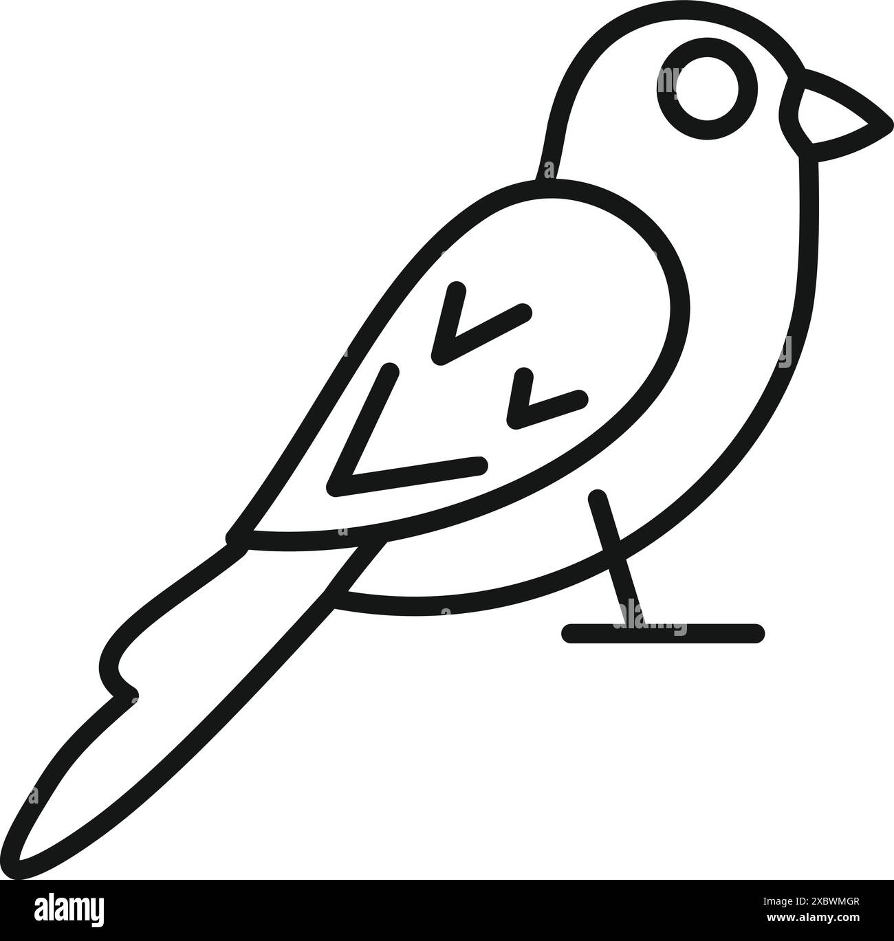 Simple line art icon of a bird standing in profile Stock Vector Image ...