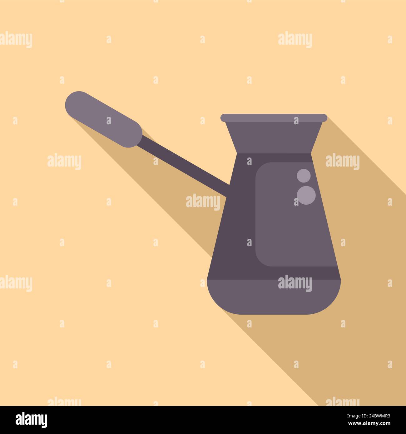 Traditional turkish coffee pot making authentic coffee on yellow ...