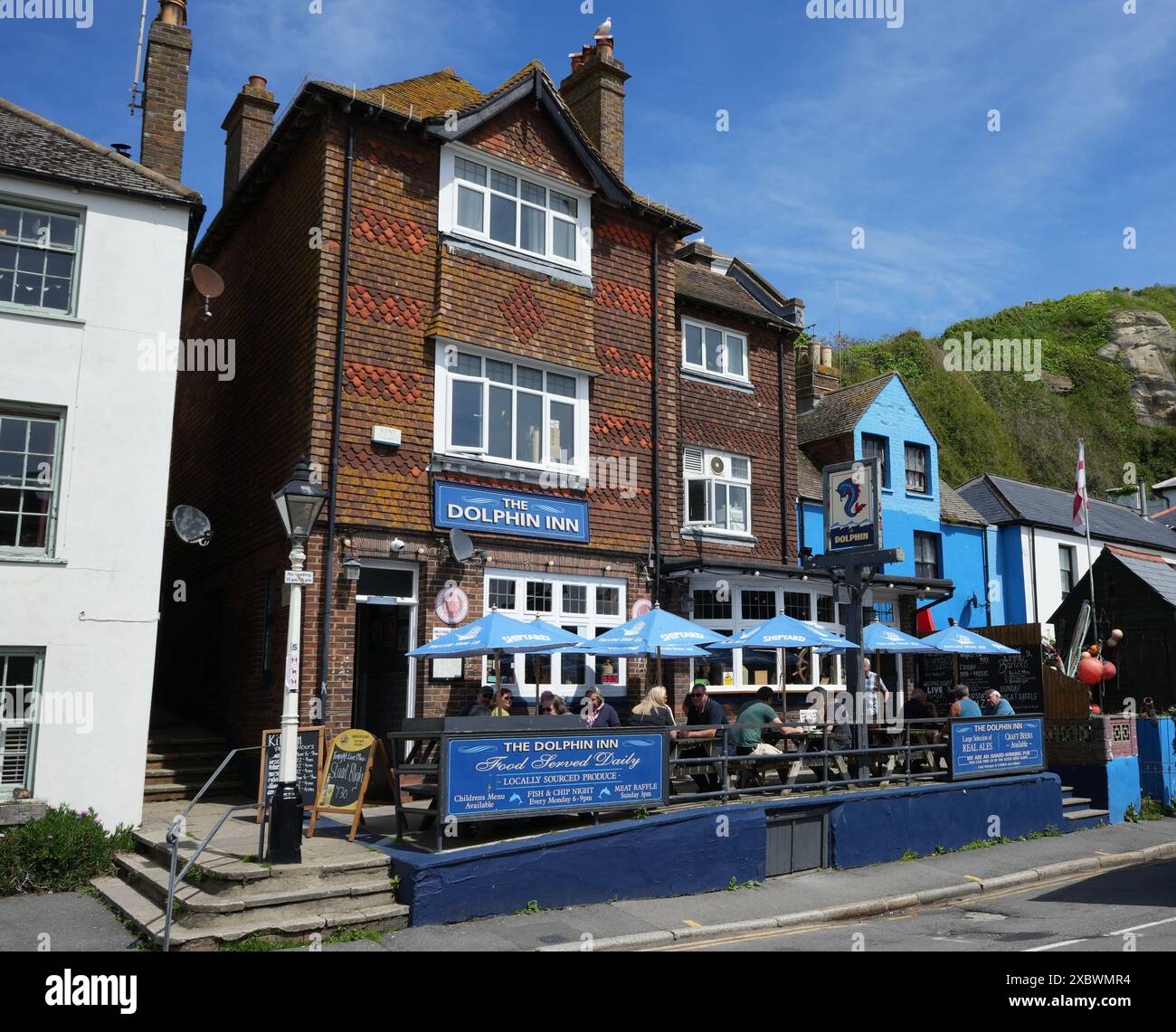 The Dolphin Inn, A traditional British Seaside Pub Stock Photo - Alamy