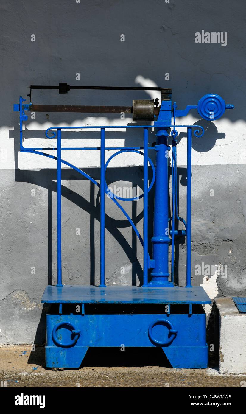 Industrial technology, Blue scale for weighing products for commercial ...