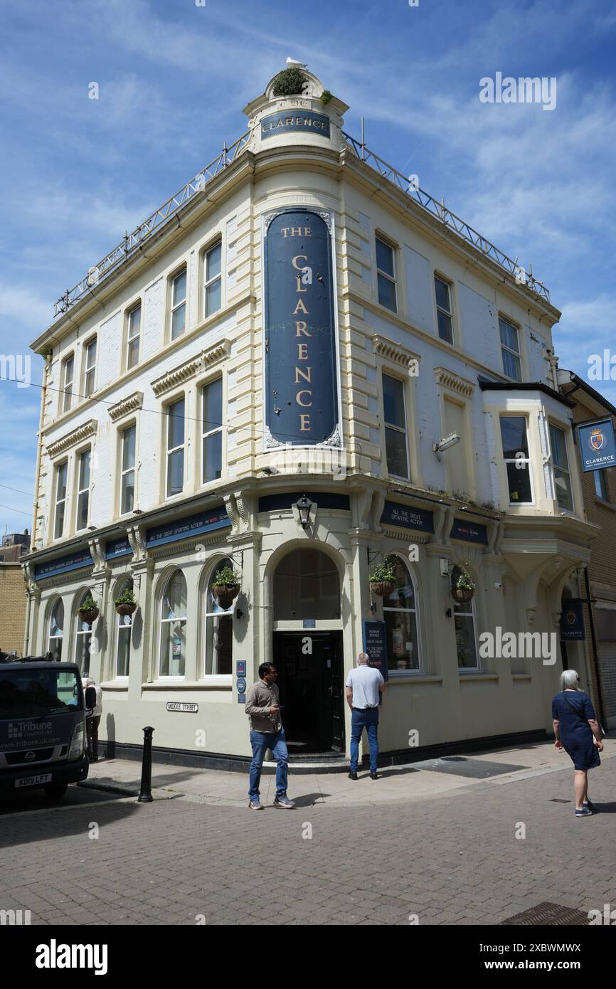 The Clarence, A traditional British Seaside Pub Stock Photo - Alamy