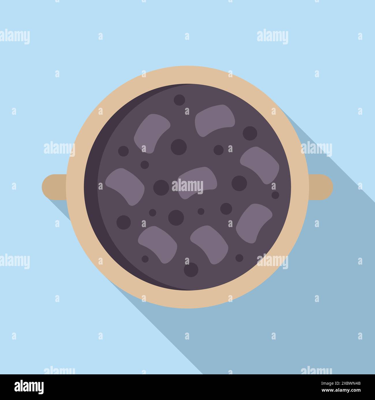 Brazilian feijoada stew cooking in a clay pot on a blue background Stock Vector Image & Art - Alamy