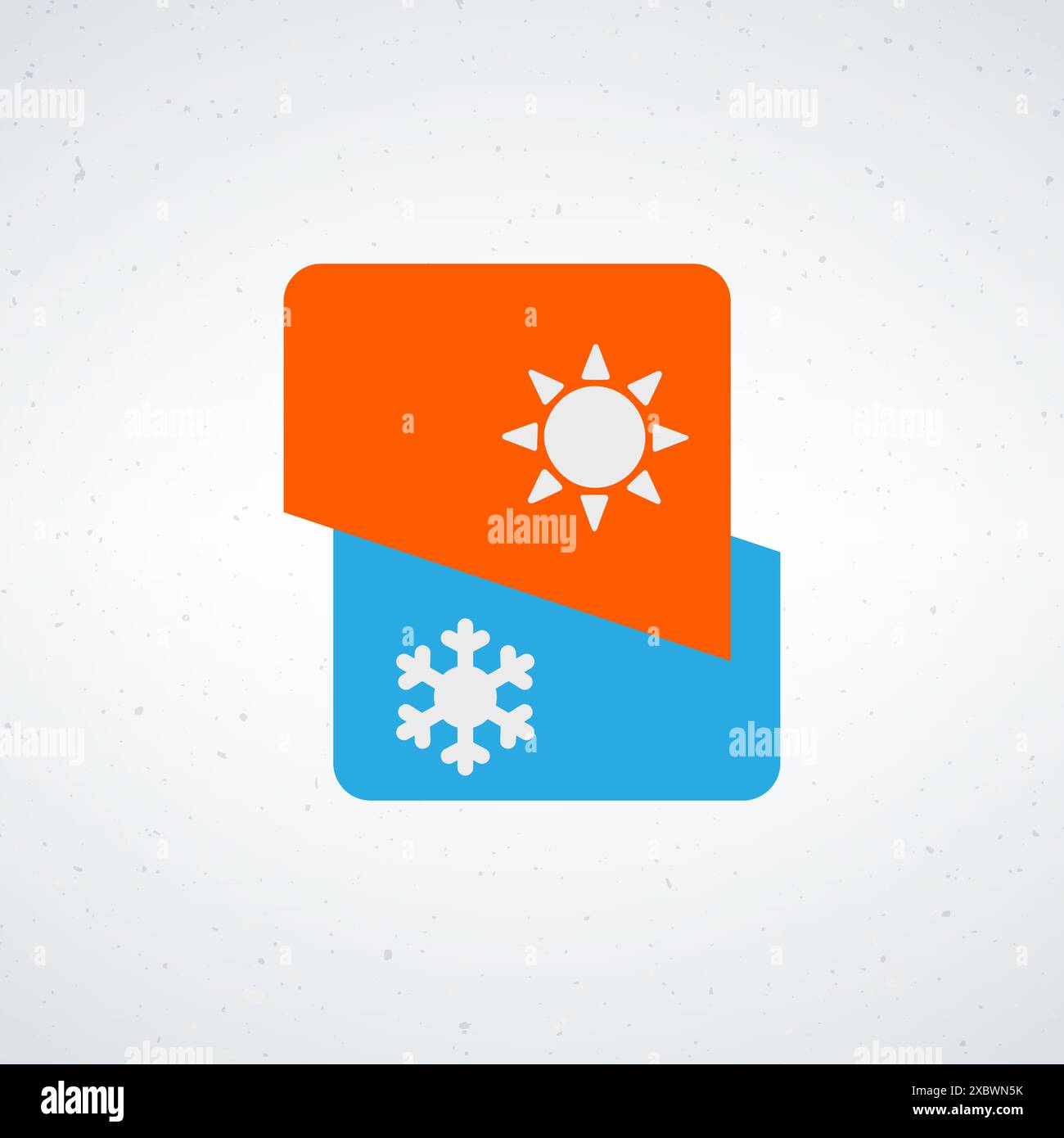 Hot and cold temperature symbol, Sun and Snowflake sign, Air ...
