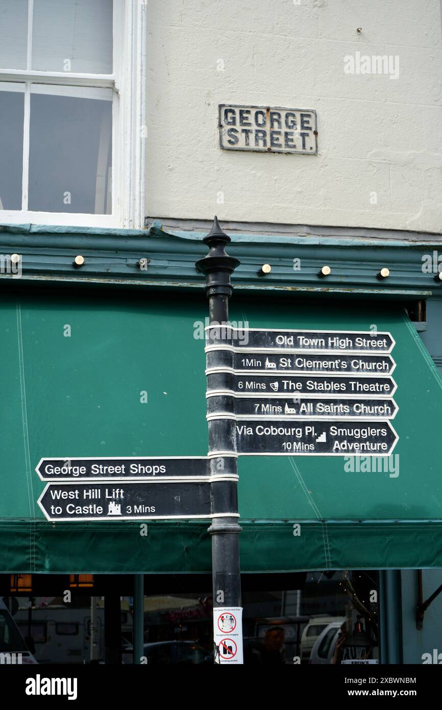 Tourist Street signs on George St Stock Photo - Alamy