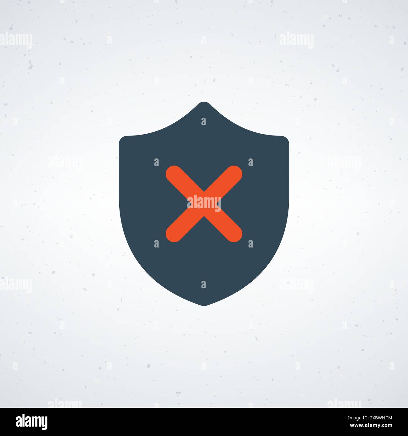 Vector shield icon with cross x symbol. Security vector icon ...