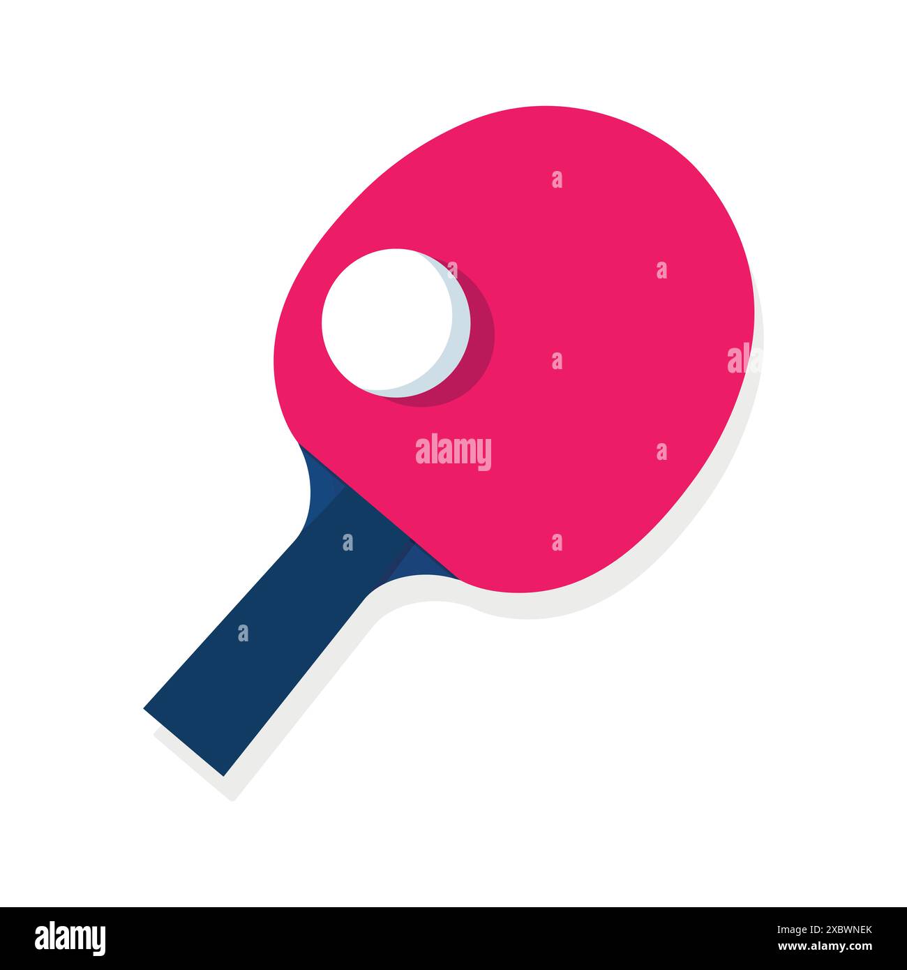 Ping Pong Or Table Tennis Racket And A Ball Isolated On White