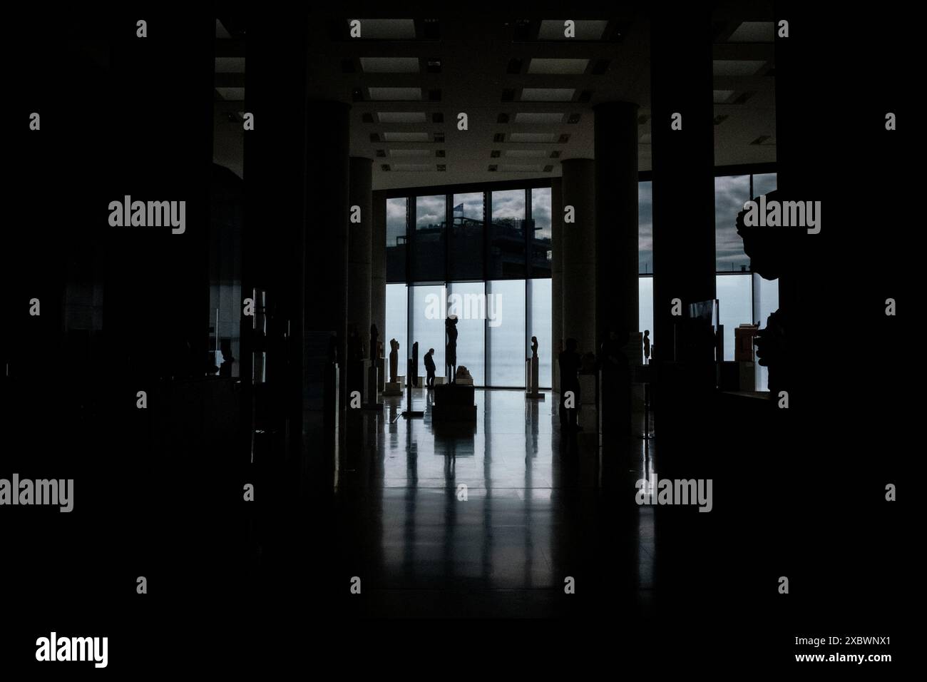 Statue of Greek antiquity on the first floor of the Acropolis museum ...