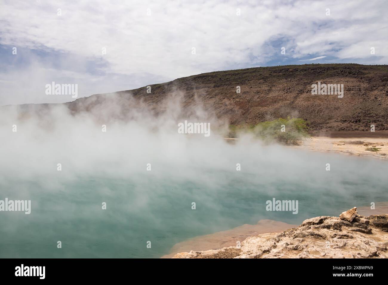 Alolabad geothermal area in Ethiopia with surreal landscape of colorful ...