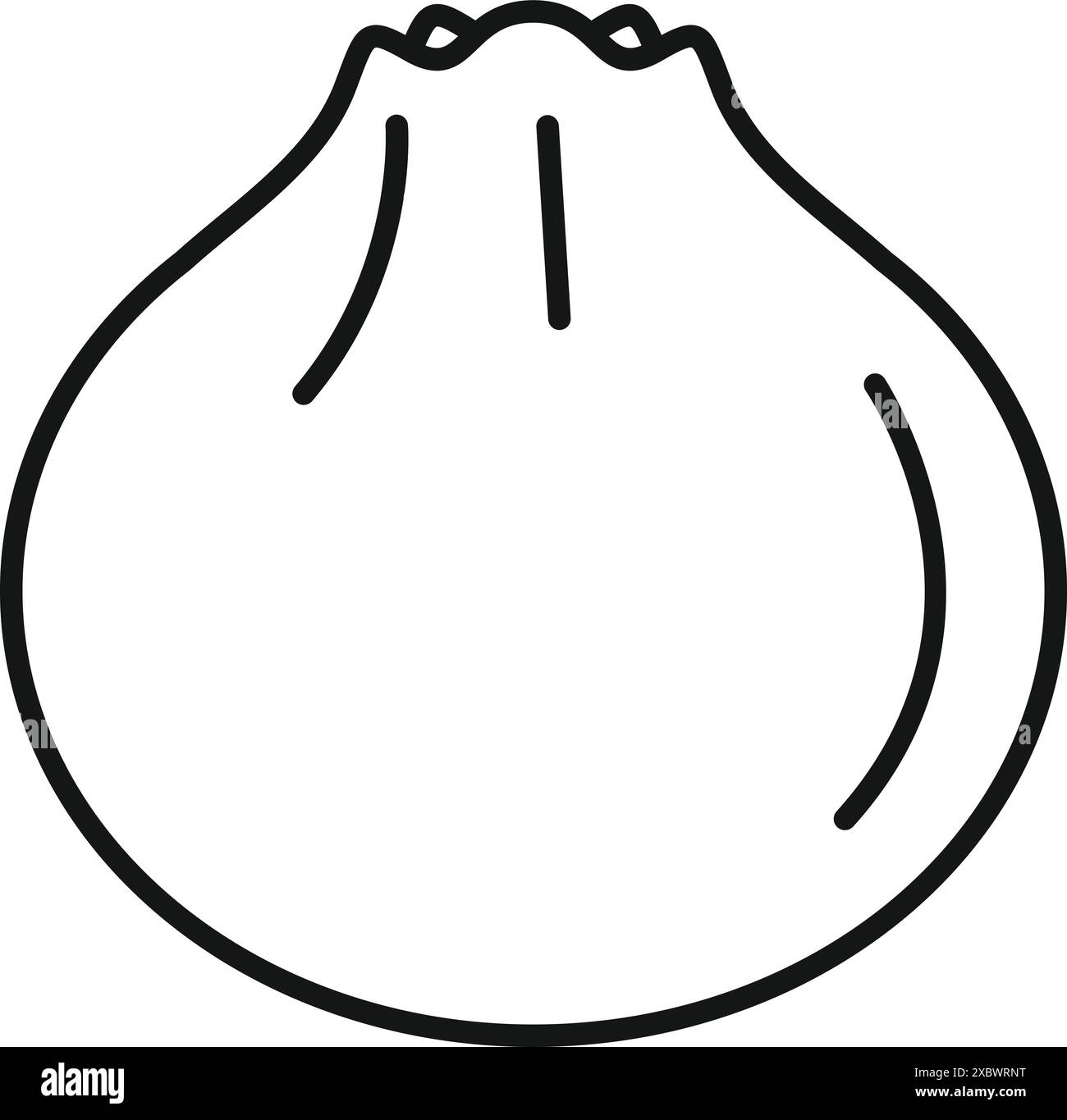 Line drawing of a baozi bun depicting the traditional pleats of this ...