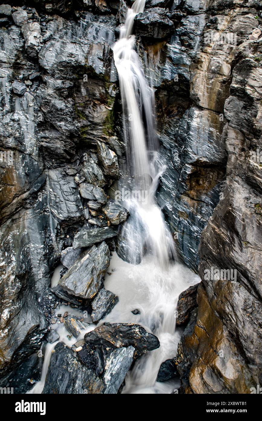 waterfall, South Tyrol, autumn, mountains, rock face, hiking, water ...