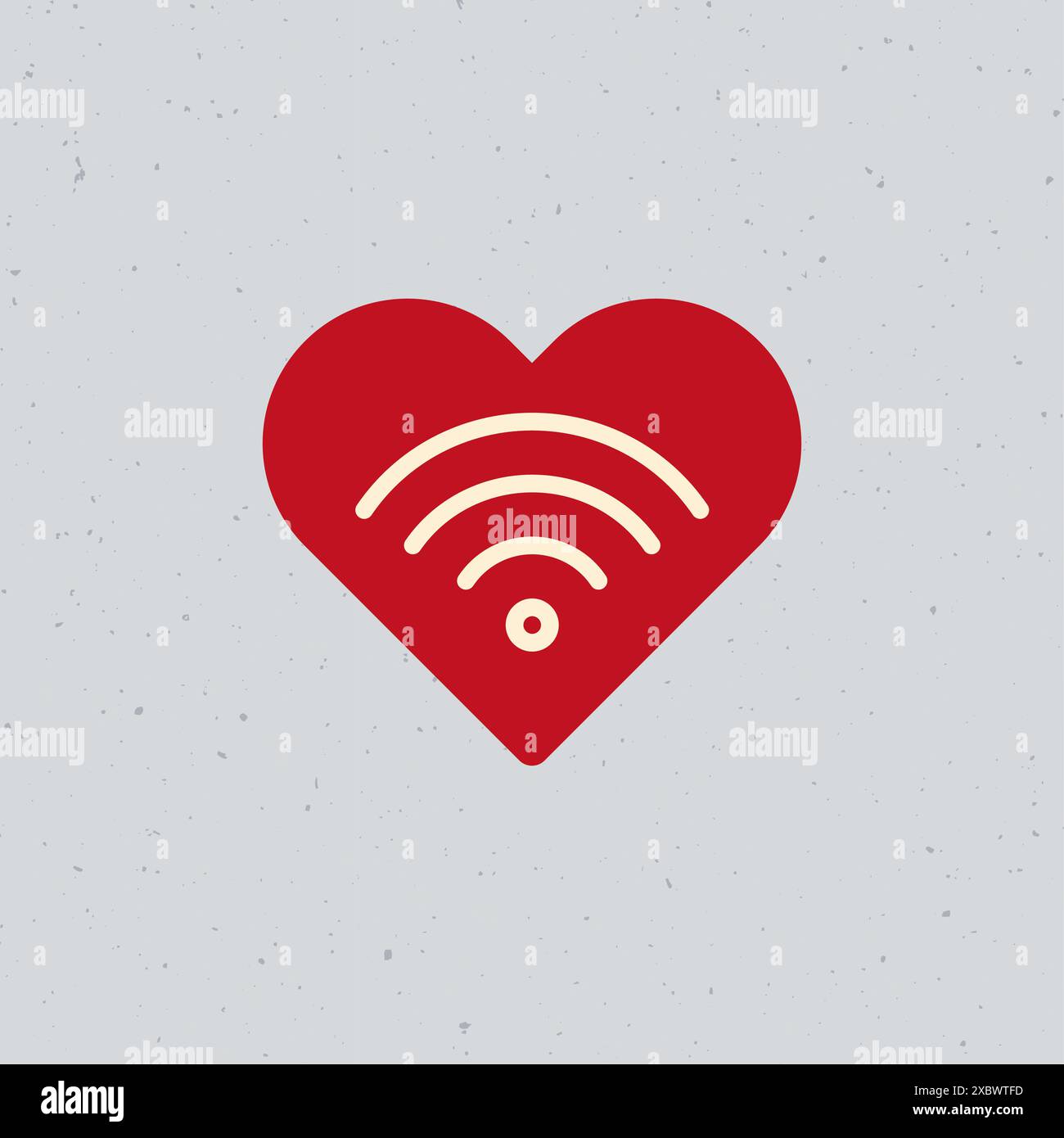 Sharing love with others. wifi connection symbol inside of the heart ...