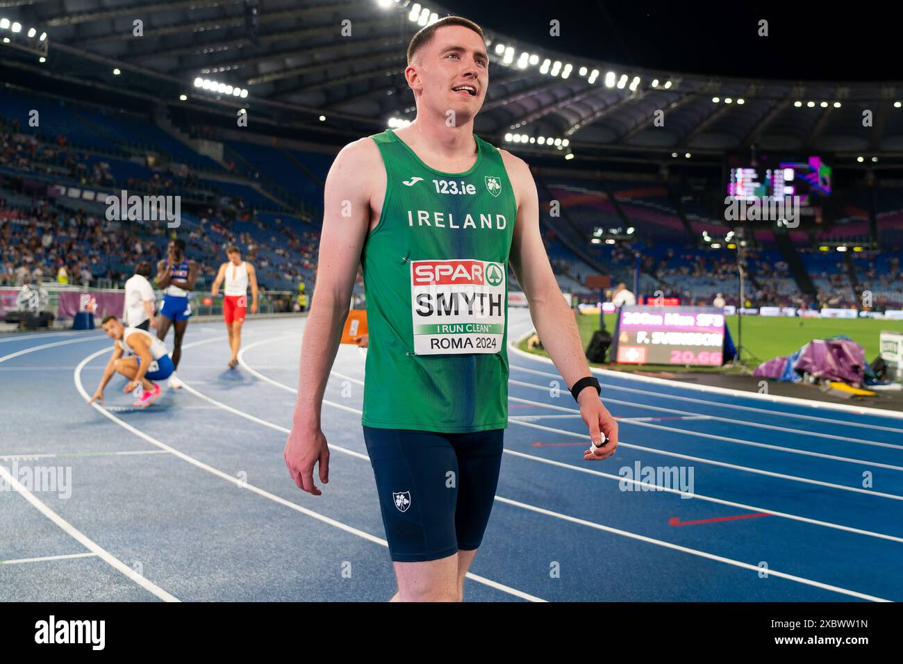 ROME, ITALY - JUNE 9: Mark Smyth of Ireland after competing in the 200m ...