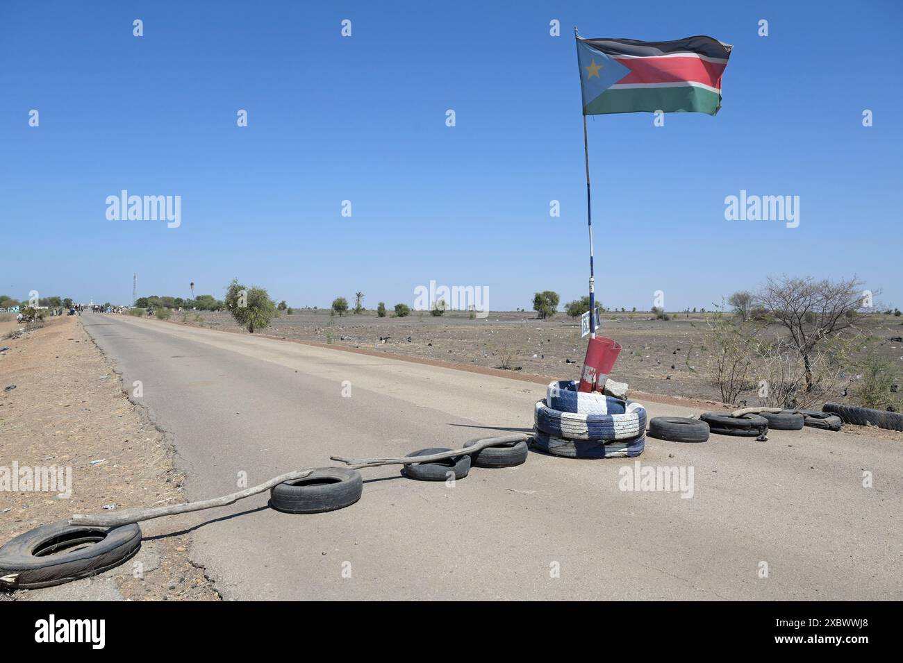 SOUTH SUDAN, Upper Nile state, border station Joda near Renk, crossing ...