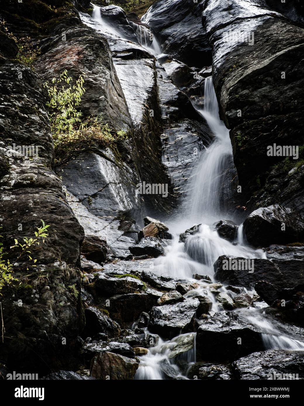 waterfall, South Tyrol, autumn, mountains, rock face, hiking, water ...