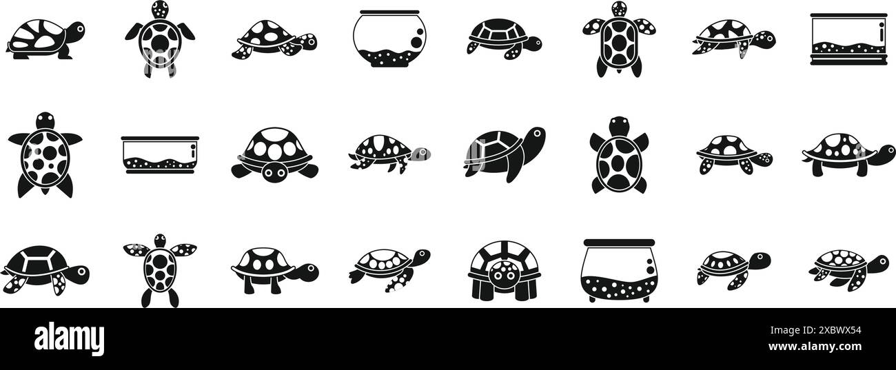 turtle pet icons set. This set of turtle icons is perfect for any ...