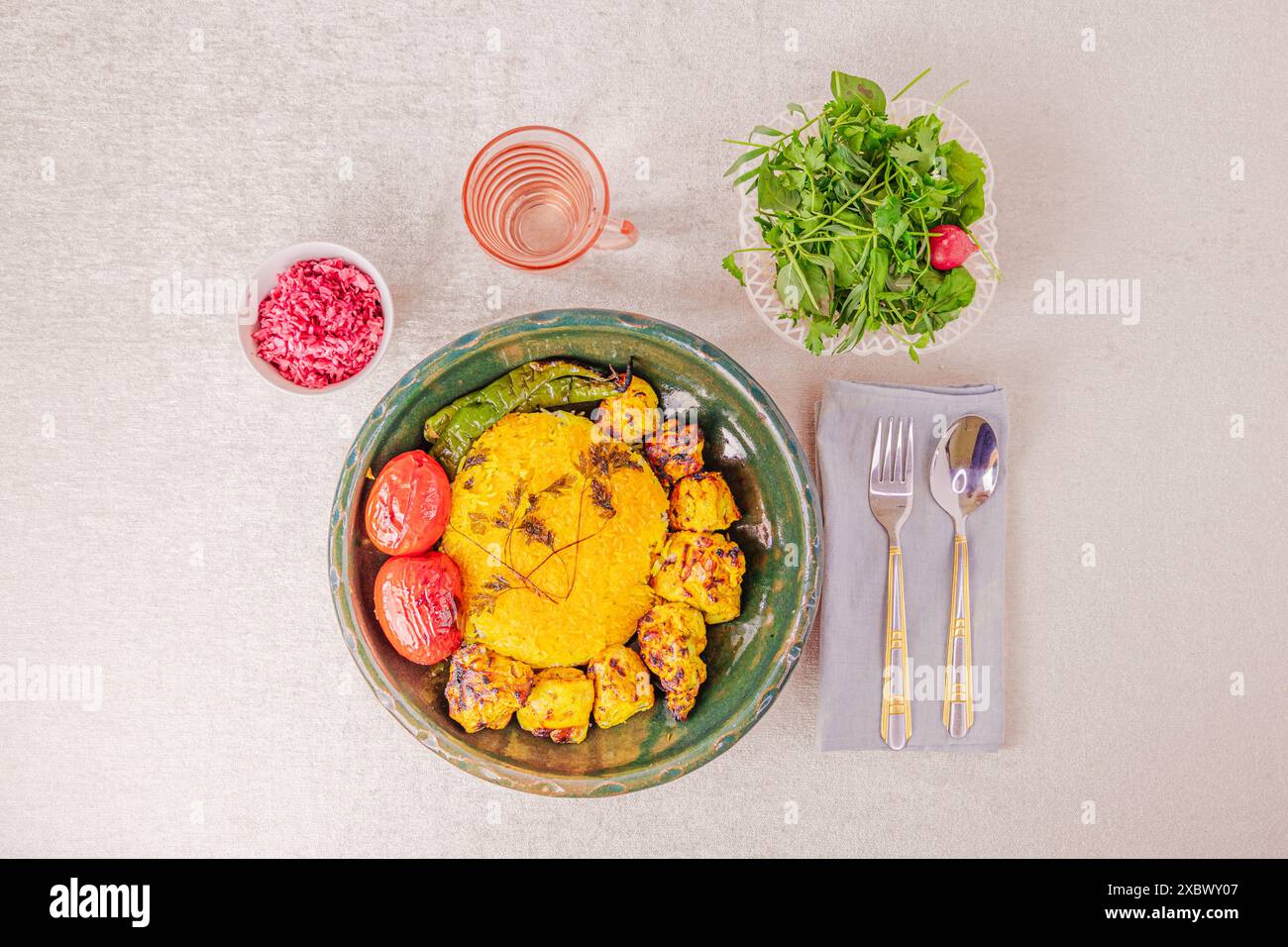 Healthy and colorful Persian chicken kebab (aka jooje kabab) with ...