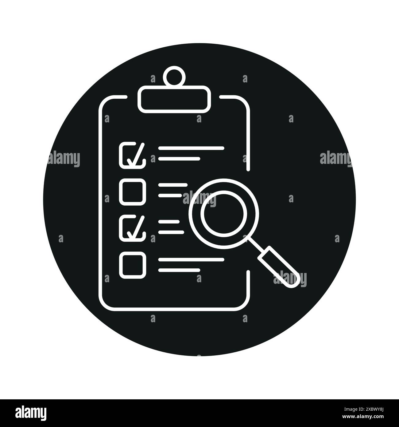 Background check line black icon. Sign for web page, mobile app, button ...