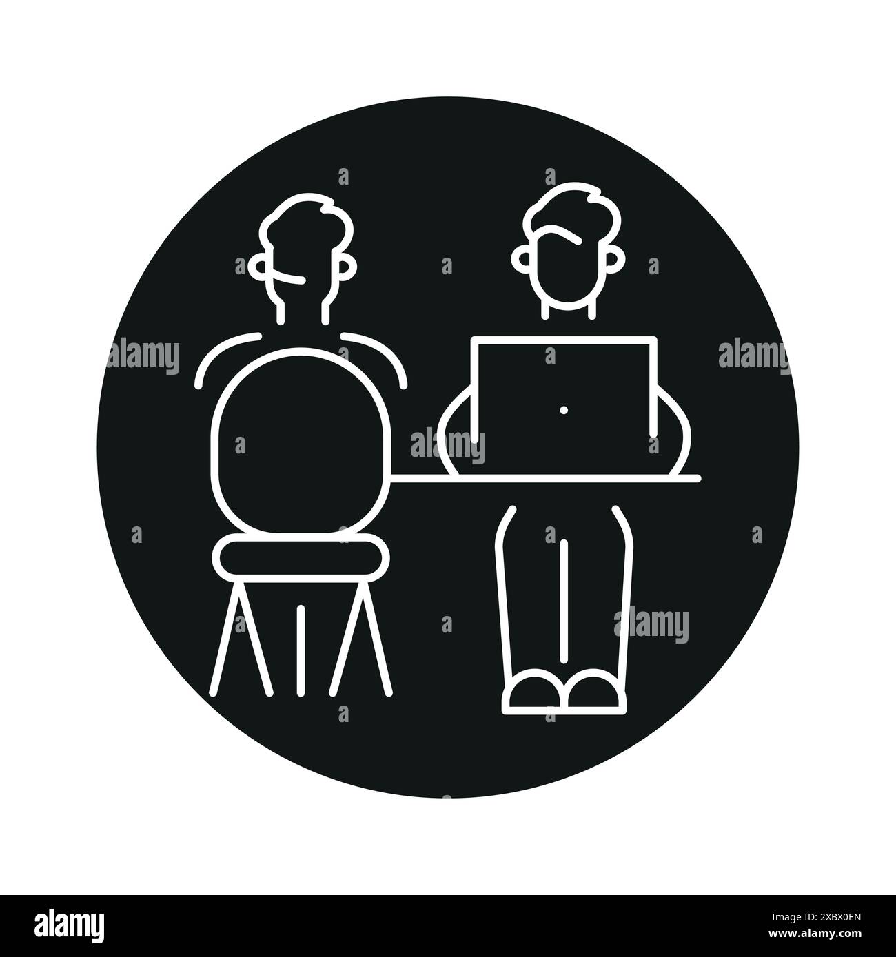 Interview line black icon. Sign for web page, mobile app, button, logo ...