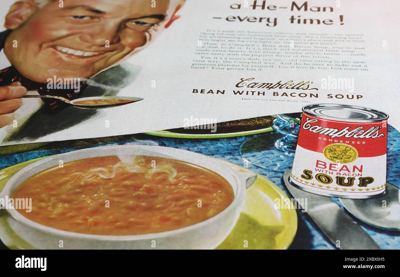 Viersen, Germany - May 9. 2024: Old vintage American magazine Campbell ...