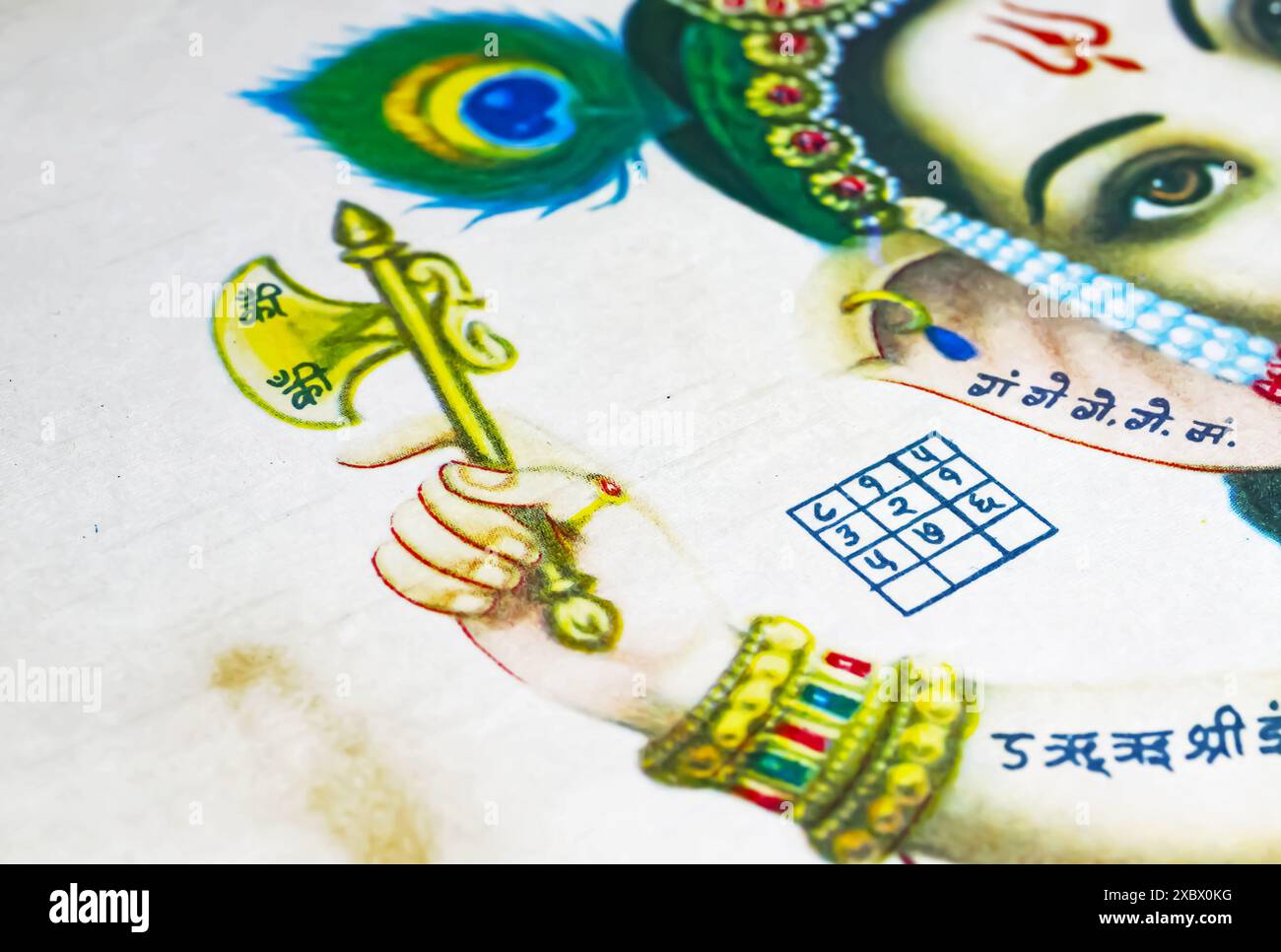 Viersen, Germany - May 9. 2024: Ganesha hand holding Parashu battle axe ...