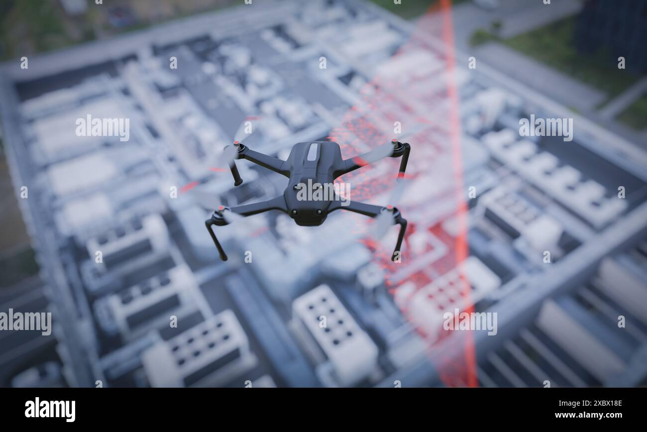 Drone performing a roof inspection and 3D scanning. An ideal solution ...