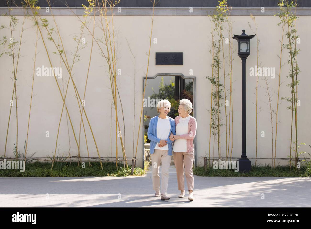 Senior Friends Visiting a Park Stock Photo - Alamy