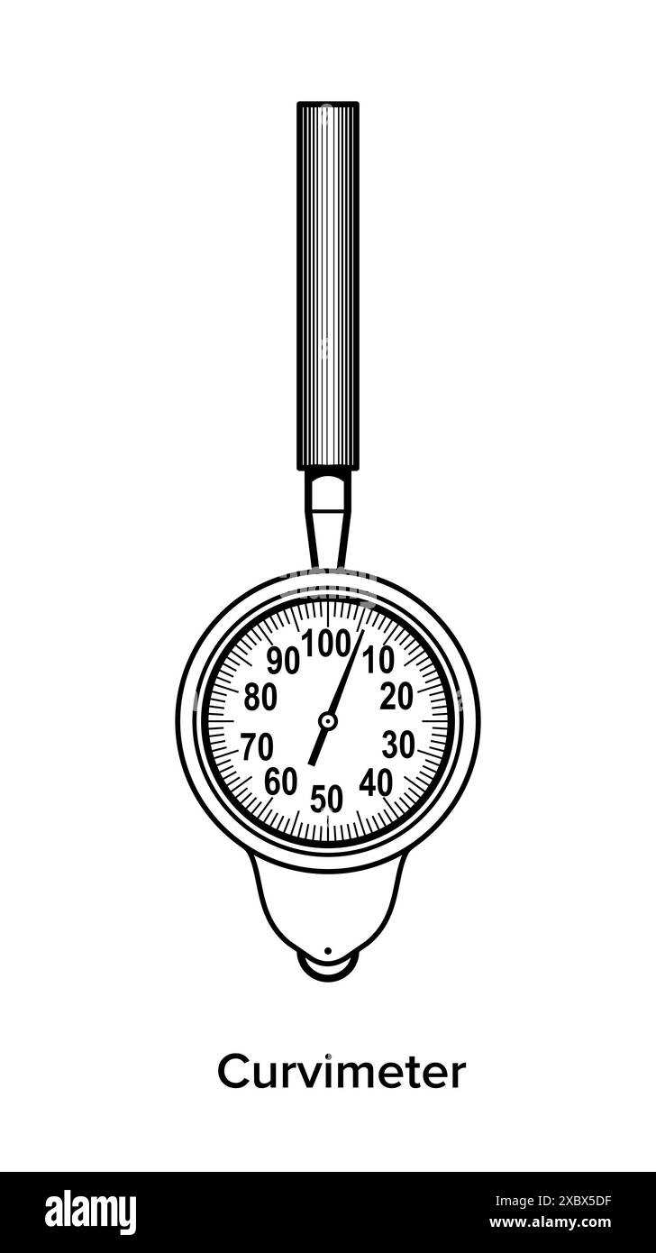 Curvimeter illustration. Instrument for measuring the lengths of ...