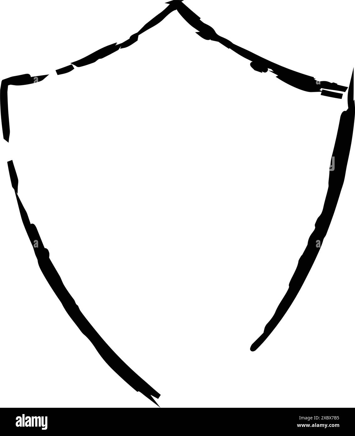 Frame shield texture element, outline border grunge shape icon ...