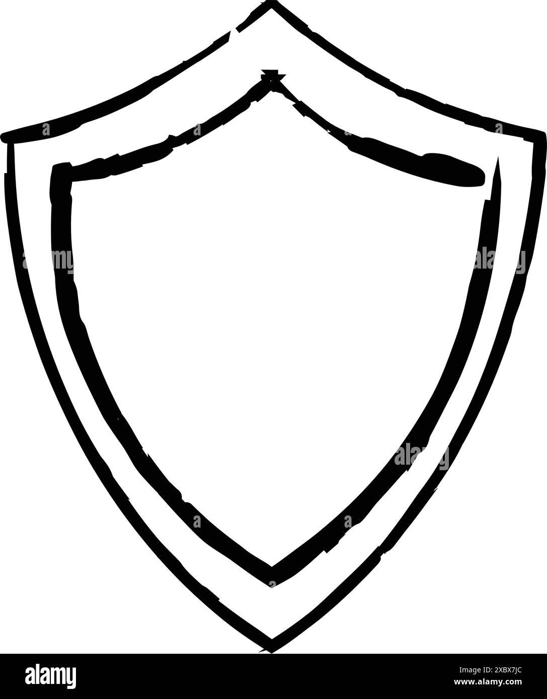 Frame shield texture element, outline border grunge shape icon ...