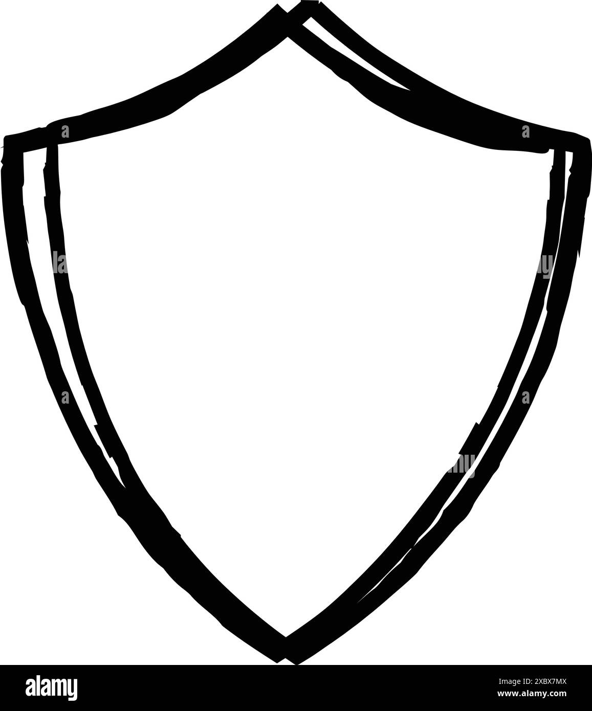 Frame shield texture element, outline border grunge shape icon ...