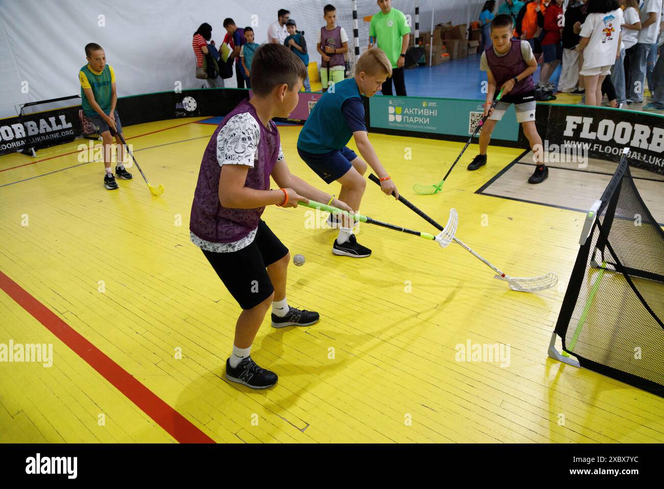 KYIV, UKRAINE - JUNE 12, 2024 - Playing handball as part of the largest ...