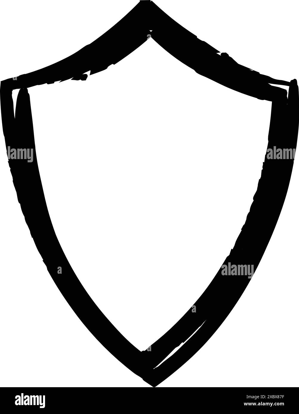 Frame shield texture element, outline border grunge shape icon ...