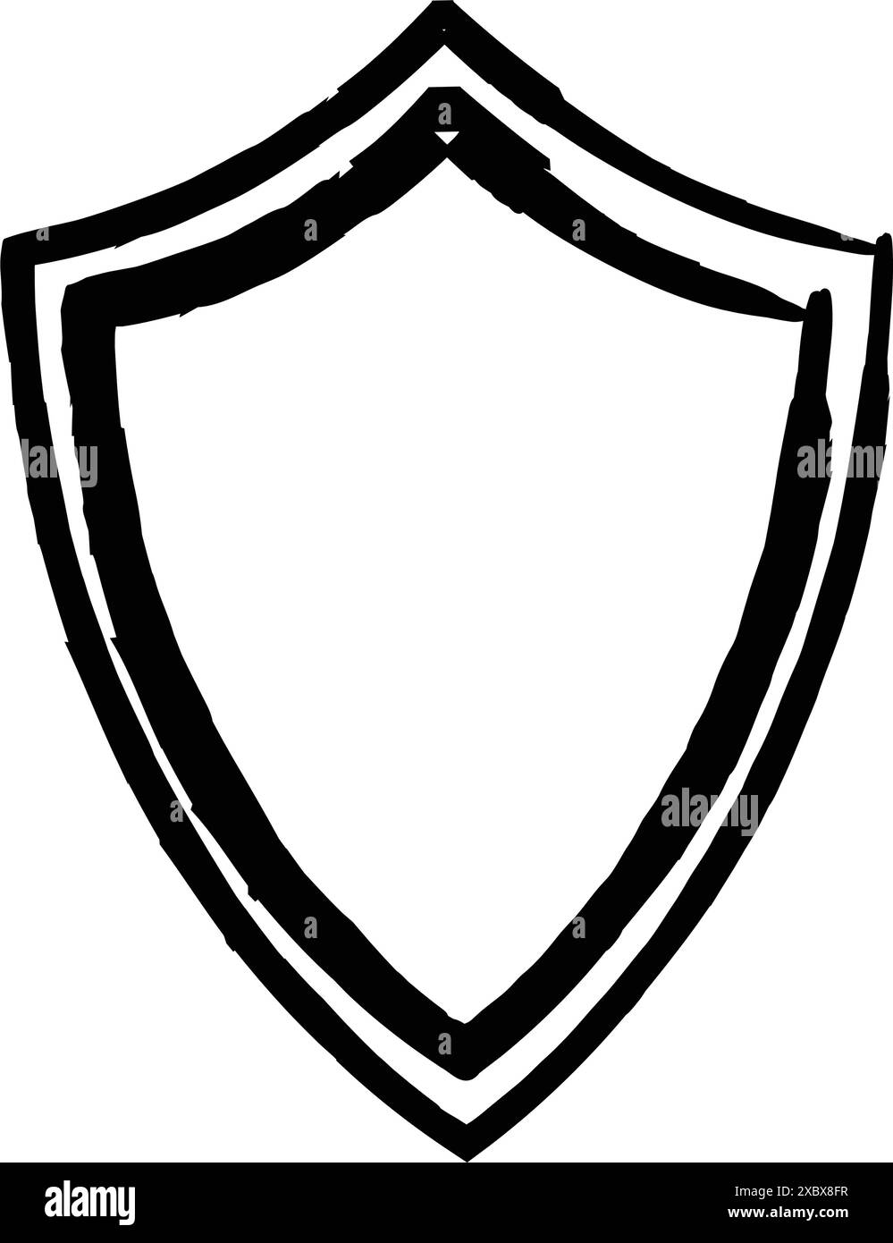 Frame shield texture element, outline border grunge shape icon ...