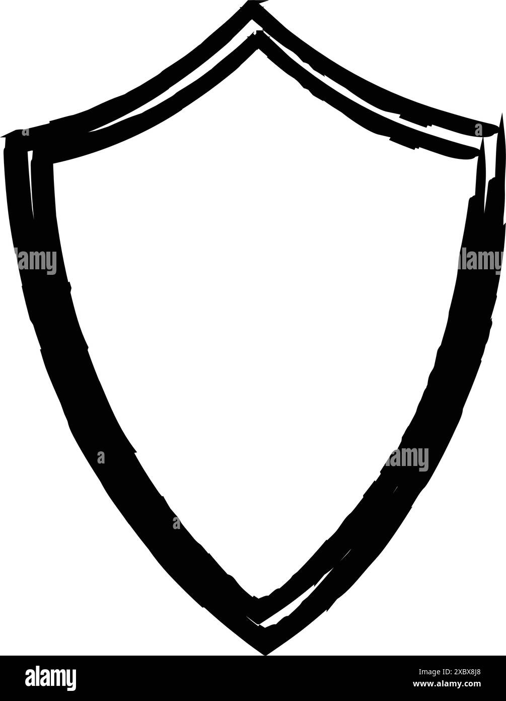 Frame shield texture element, outline border grunge shape icon ...