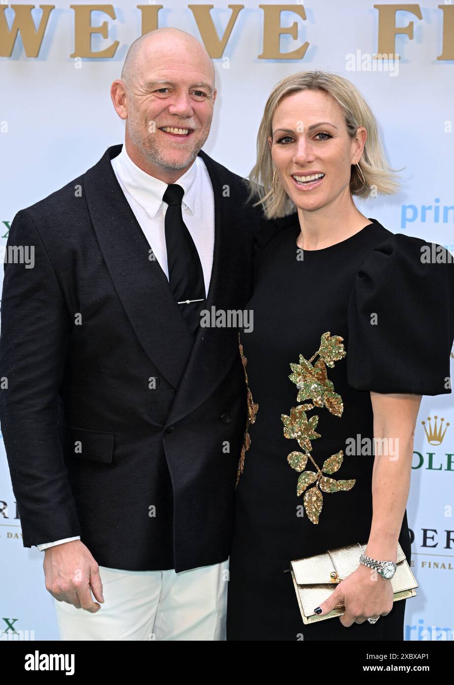 London, UK. June 13th, 2024. Mike Tindall and Zara Tindall arriving at ...