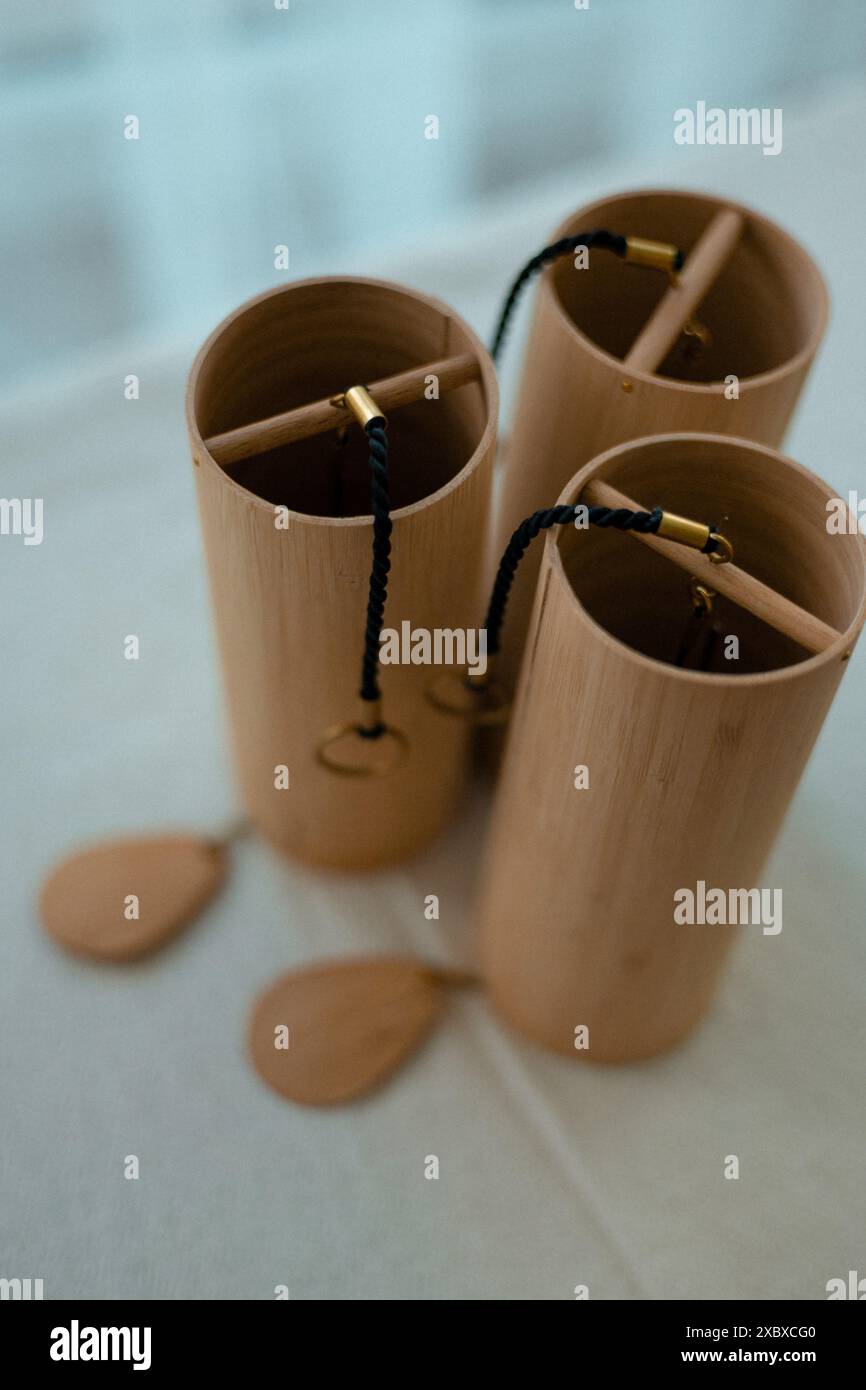 Music of the Wind - Bells Sounds of the Elements standing on a table in ...