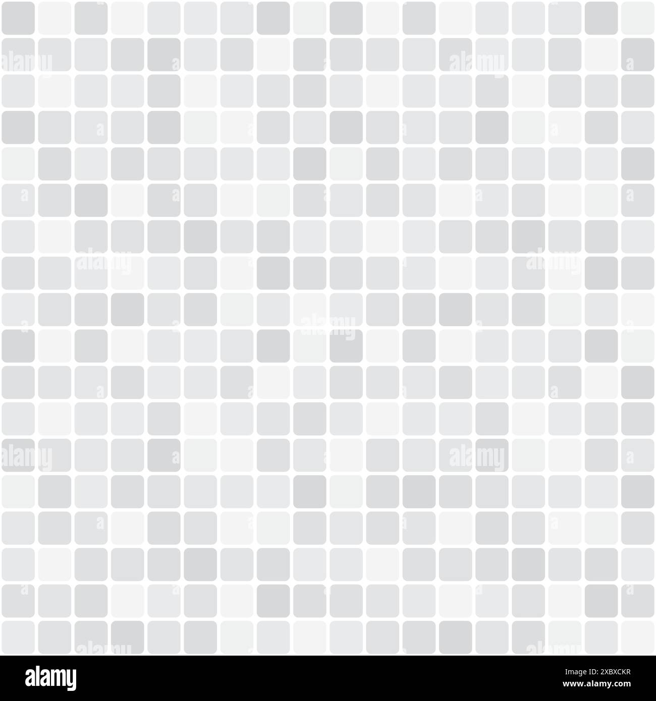 mosaic of rounded square tiles illustration, black and white in greyscale - seamless repeatable ...