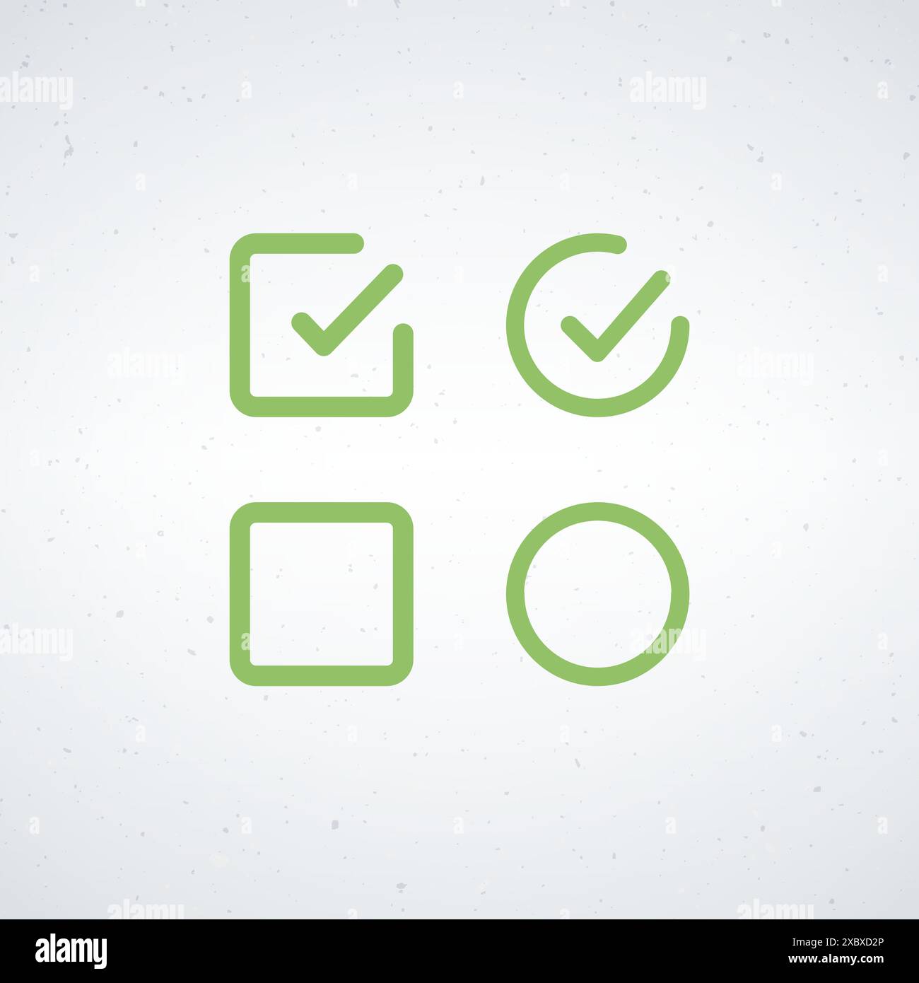 Check mark icon set, yes tick symbol, empty box and filled. voting ...