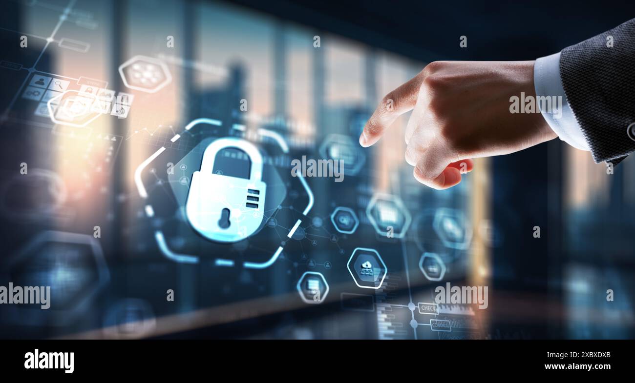 Cyber security system abstract technology background. Technology ...