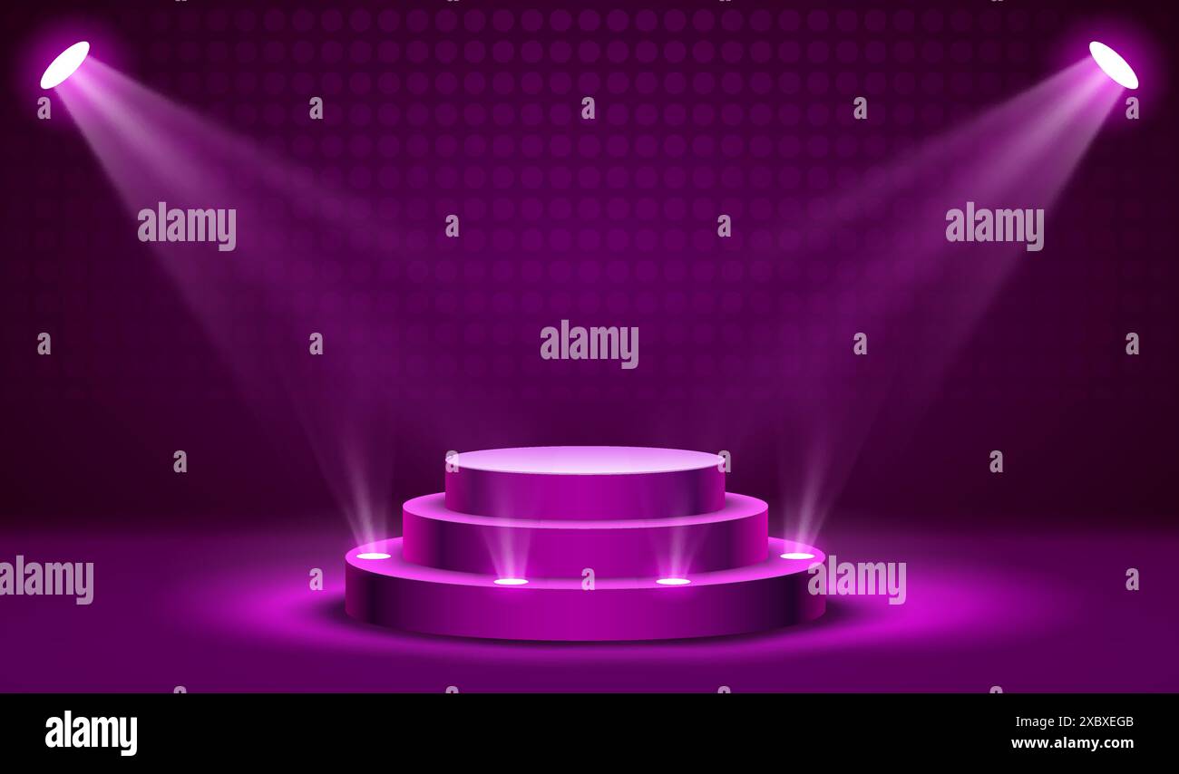 Stage podium with lighting, Stage Podium Scene with for Award, Decor ...