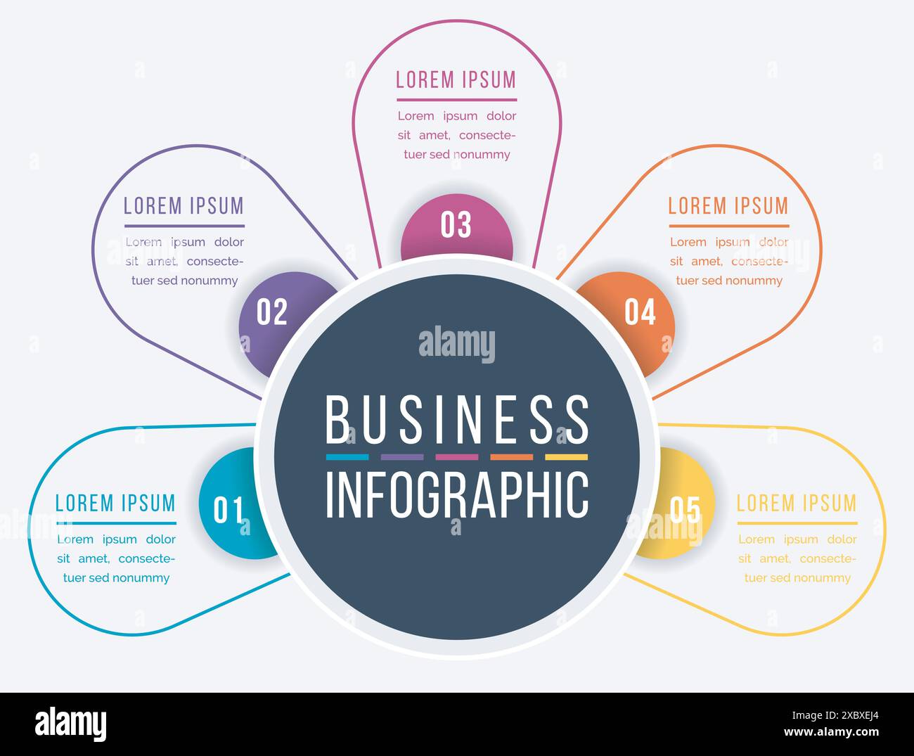 Infographic design 5 steps, objects, elements or options business ...