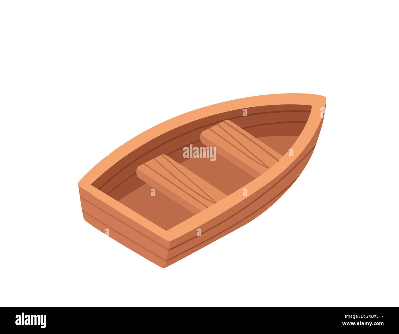Isometric simple wooden boat design vector illustration isolated on ...