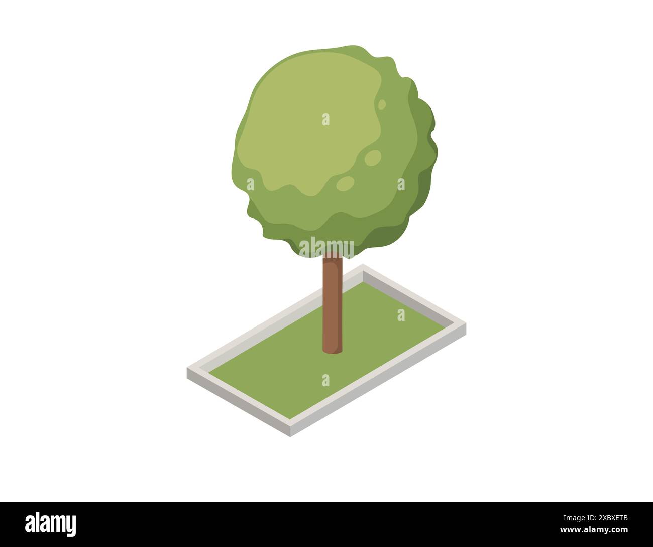 Green tree simple isometric design vector illustration isolated on ...