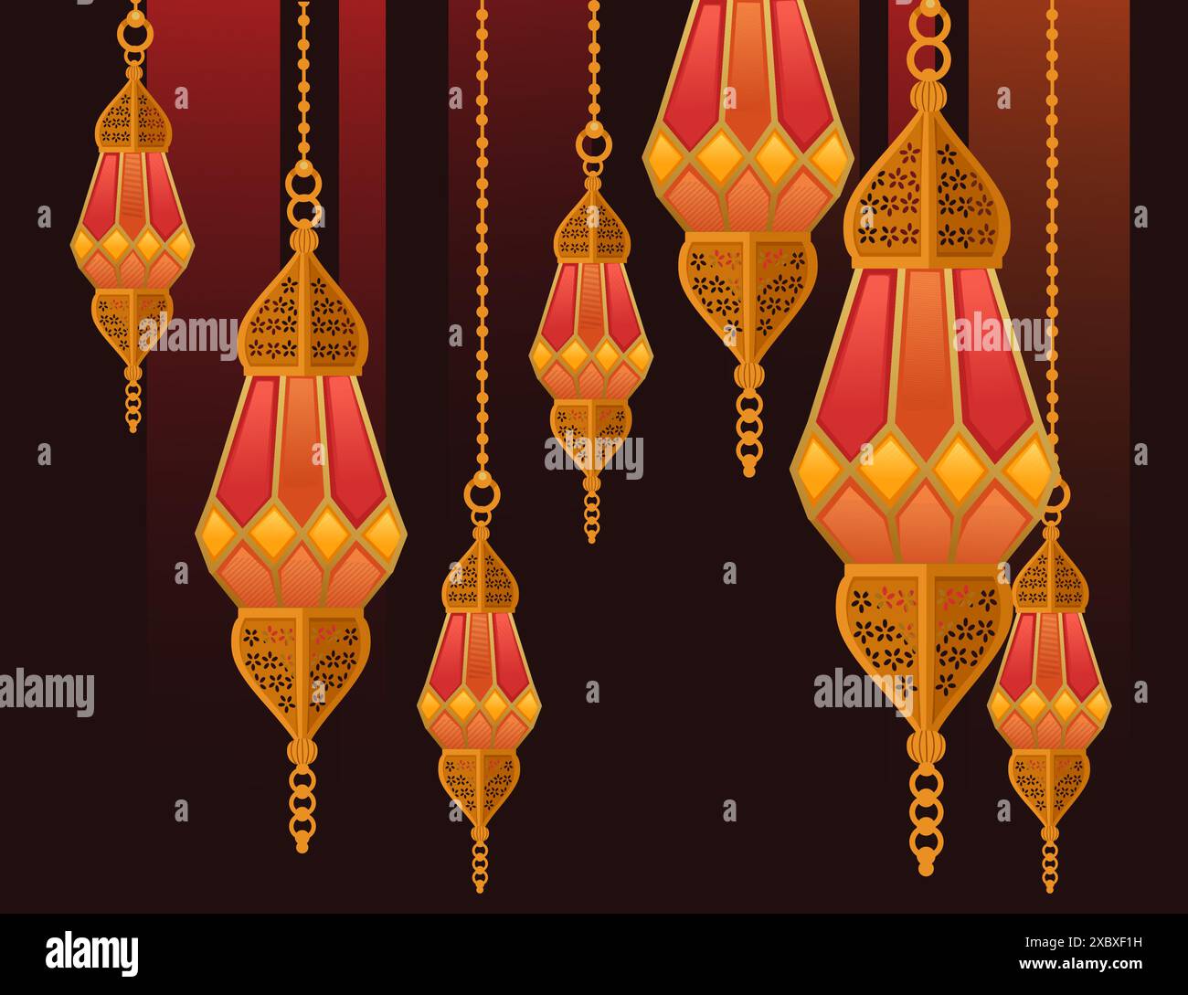 Group of glass Turkish traditional celebration lantern with different ...