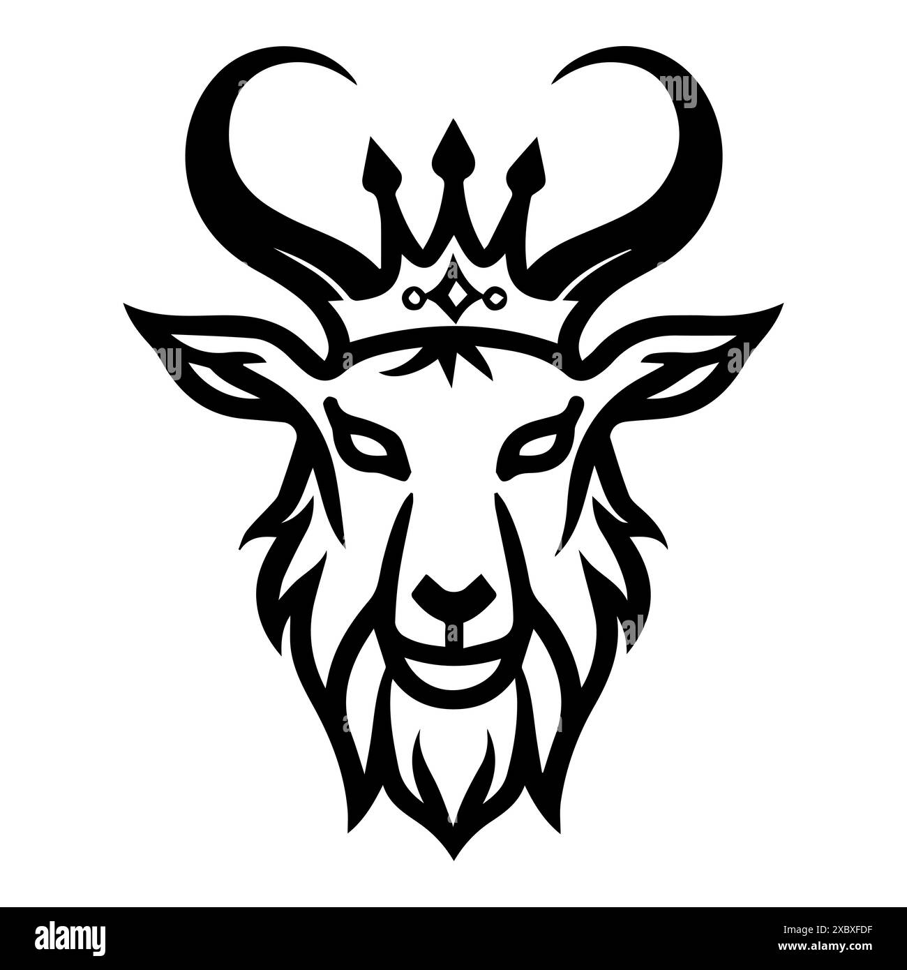 Goat King logo or modern line icon. Vector line art and icon design ...